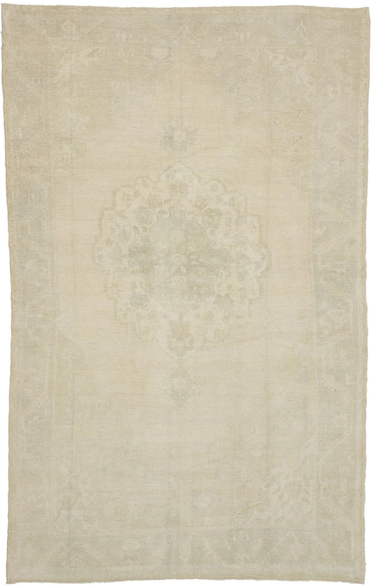 6 x 9 Vintage Turkish Oushak Rug 52499 | Esmaili Rugs