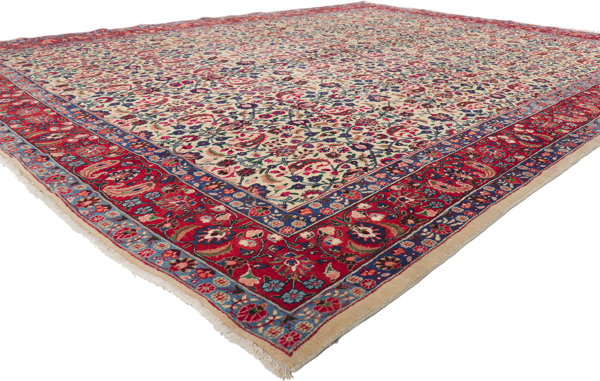 10 x 13 Vintage Persian Mashhad Rug 61182